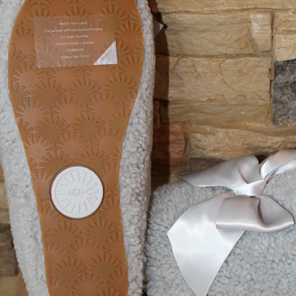 UGG | Shoes | Ugg Addison Satin Bow Slide Shearling Slippers | Poshmark